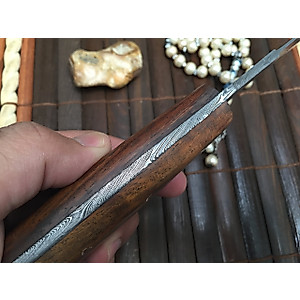 Perkin Knives - Custom Handmade Damascus Hunting Knife with Sheath Full Tang Knife - AR1101W