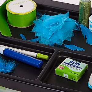 IRIS 4-Drawer Rolling Storage Cart with Organizer Top, Black with IRIS 6-Drawer Scrapbook Cart with Organizer Top, Black