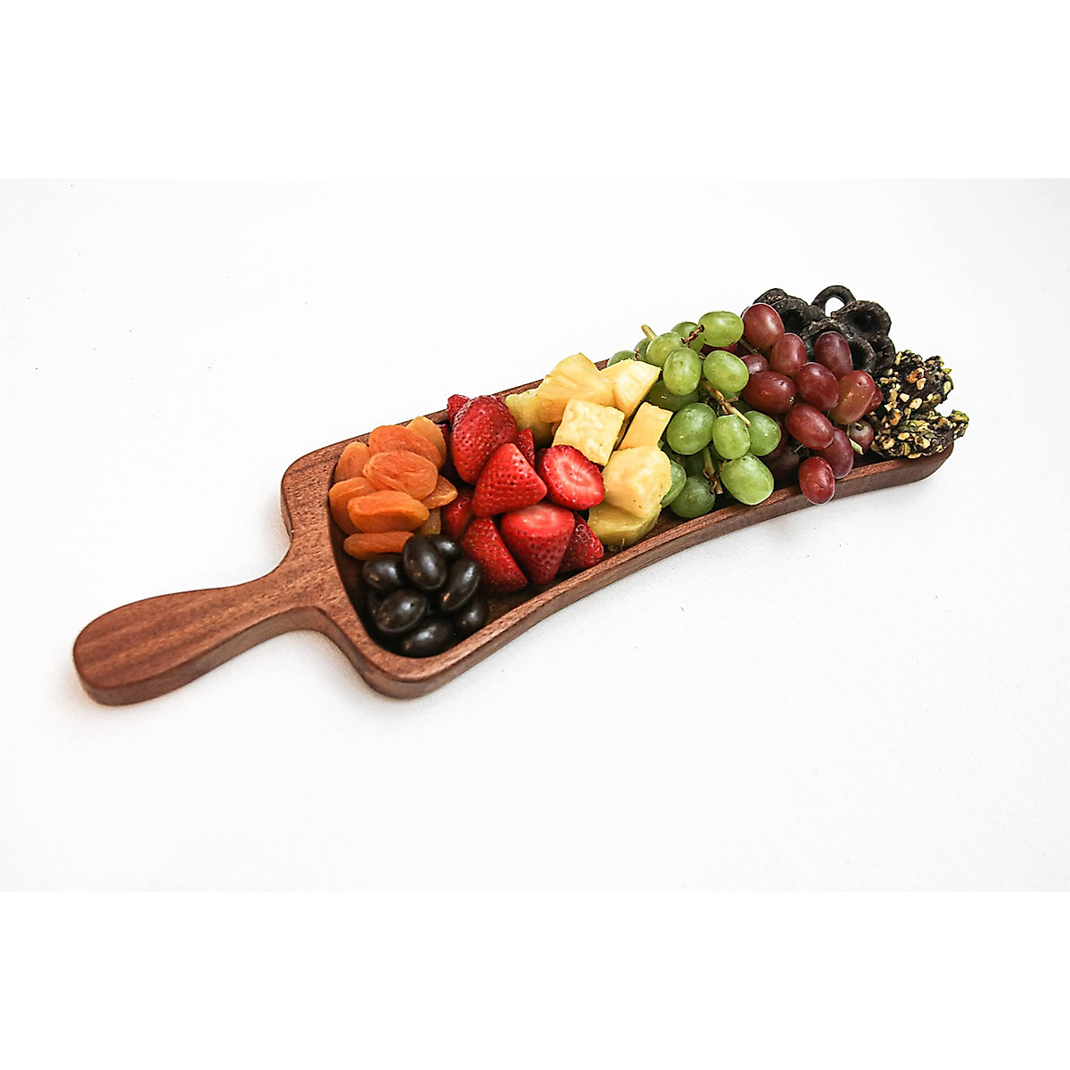 Wooden Cheese Board & Charcuterie Set with Handles - Set of 2 Wooden Tongs, 2 Cheese Knives - Can be Used as Meat Tray, Cheese Tray, Serving Board or Long Serving Platter.