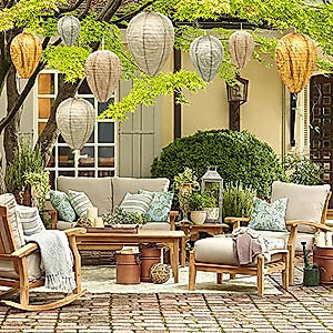 Wasp Nest Simulation Light Nesting, Fake Wasp Nest Bee Paper Lanterns, Hanging Wasp Repellent and Deterrent, Paper Drive Beehive Lantern for House Corner and Garden Outdoor, 8pcs