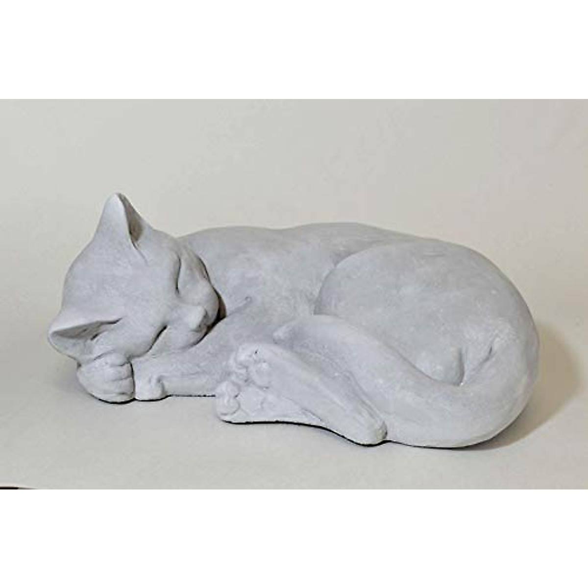 Curled Cat Garden Statue 12”L