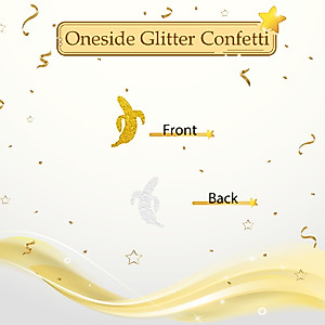 100pcs Banana Confetti, Gold Glitter Banana Table Confetti for Baby Shower, Banana Paper Scatters, First Birthday/Tropical Party Table Decoration