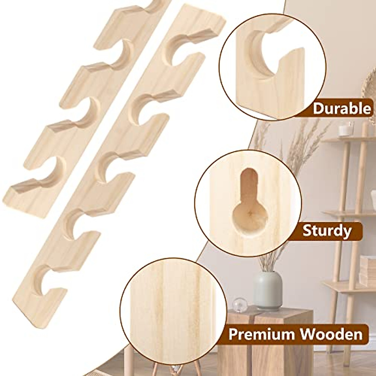 ZYP 2 PCS Hat Rack for Wall Wooden Baseball Caps Organizer Wall Mount Baseball Hat Holder Wall Vertical Hat Racks for Closet Door Bedroom Entryroom Laundry