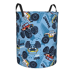 Gbuzozie Colorful Silhouettes Game Joystick Round Laundry Hamper Storage Basket Toys Clothes Organizer Bin For Home Bathroom Bedroom Dorm Nursery, 62l