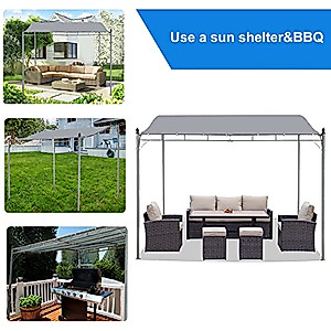Aweather Steel Outdoor Pergola Gazebo Patio Canopy Shelter Outdoor Sun Shade for Door Porch,Garden, Backyard,Grill (Grey)