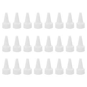 PATIKIL Twist Bottle Caps, 24Pcs 24/410 Squeeze Bottle Cap Replacement Caps for Glue Dispensing Bottles Dispensing Caps Paint Bottles, White