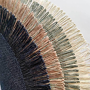 Placemats 4Pcs Jute Placemat Linen Fringe Holiday Round Table Mat Environmental Heat Insulation Non Slip Mat