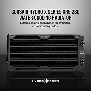 CORSAIR Hydro X Series XR5 280 mm Water Cooling Radiator (Dual 140 mm Fan Mounts, Easy Installation, Premium Copper Construction, Polyurethane Coating, Integrated Fan Screw Guides) Black