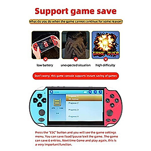 HLF 5.1-inch screen hd casual handheld game console with built-in 11000 vodeo games portable game retro nostalgic mp3 mp4 AV-out to TV game can be saved/added/deleted