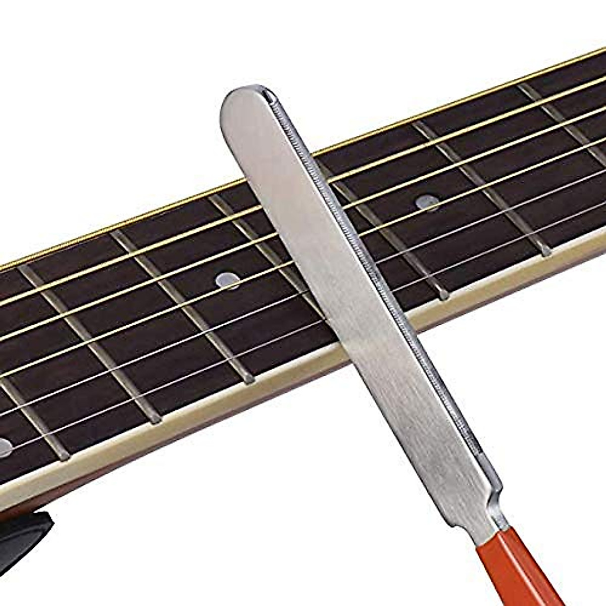 Guitar Luthier Tool Including Fret Leveling Beam Sanding Leveler Beam, Guitar Fret File, Stainless Steel Fret Rocker and Fingerboard Guards Protectors, Grinding Stones