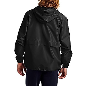 Champion mens Stadium Full Zip Jacket, Left Chest Script Jacket, Black-549369, Large US