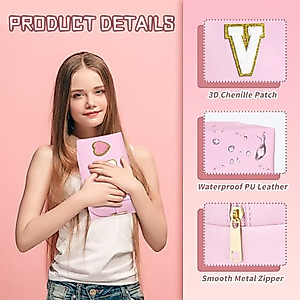 TOPEAST Initial Cosmetic Bag for women, Preppy Makeup Bag Chenille Letter Pouch, Monogrammed Birthday Gifts for Girls, Teen Girl Gifts Trendy Stuff, Pink S