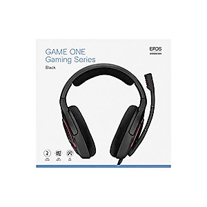 EPOS I Sennheiser GAME ONE Gaming Headset, Open Acoustic, Noise-canceling mic, Flip-To-Mute, XXL plush velvet ear pads, compatible with PC, Mac, Xbox One, PS4, Nintendo Switch, and Smartphone - Black.