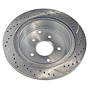 LNMTLZHHM Compatible with Rear Drilled Slotted Brake Rotor Pair PR41350DSZPR