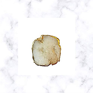 ULANI JOY Medium/Large Clear/White Agate Crystal Druzy Quartz Phone Grip Phone, Easy Grip for Large Phone| Fresh New Look | Stand Holder for Large Smart Phones and Tablets