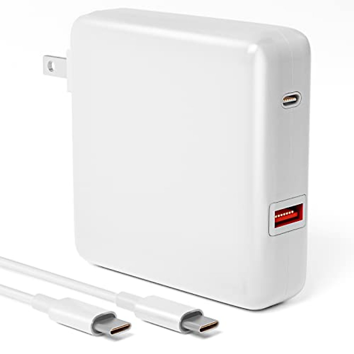 2 Port 108W 12W QC 96W USB C Charger for MacBook Air/MacBook Pro，Compatible with iPad Pro，Charger with 2M USB C to C Charging Cable