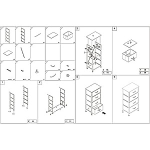 AZL1 Life Concept 4 Drawer Fabric Dresser Storage Tower, 17.7 inches, Light Grey-1