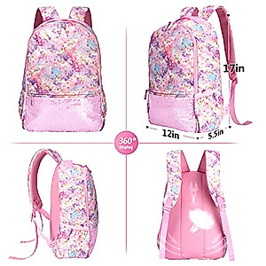 sphaiya Backpack for Girls,Girls Backpack With Lunch Box Cute Toddler Hiking Backpack Set Kindergarten Preschool Book Bag for Elementary Kid Pink