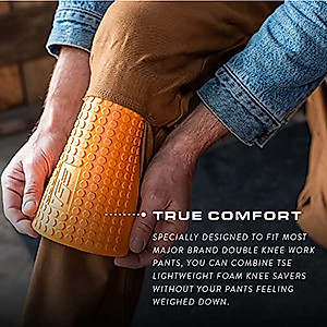 TSE Safety TSE-PPKS TSE-PRO Heavy Duty Padding Pocket Knee Savers with Extra Thick Foam Cushion, Soft Inner Liner, Adjustable One Size, Hi-Viz Orange