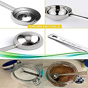 KAZETEC Metal Stainless Steel 1 Tablespoon Measuring Coffee Scoop Spoon, Set of 5