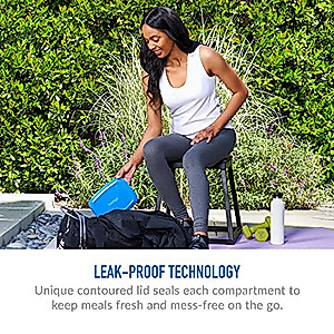 Bentgo Fresh – Leak-Proof, Versatile 4-Compartment Bento-Style Lunch Box with Removable Divider, Portion-Controlled Meals for Teens and Adults On-The-Go – BPA-Free, Food-Safe Materials (Blue)