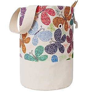 TOGETRUE Yarn Bag, Knitting Crochet Bag, Portable Yarn Storage Bags Organizer for Crocheting Project, Store Skein Ball, Short Knitting Needle (Large, Butterfly)