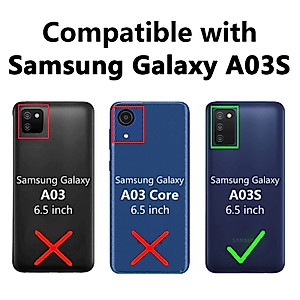 SKTGSLAMY for Samsung Galaxy A03S Phone Case,with Screen Protectors and Camera Cover,[Military Grade] 16ft.Drop Tested Cover with Magnetic Kickstand Protective Case for Galaxy A03S, TC-Blue