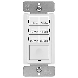 ENERLITES Countdown Timer Switch for Bathroom Fans and Lights, 1-30 Min, Neutral Wire Required, UL Listed, White