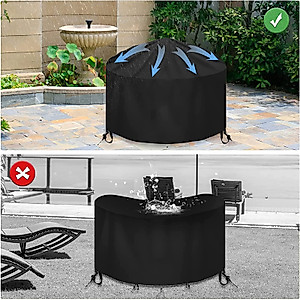 Patio Table Cover for Garden Round - Beige, 31x30inch, Waterproof, Rain, Snow, dust, Wind and UV Protection, 420D Oxford, Patio Furniture Covers, Round-The-Clock Protection, for Outdoor Furniture