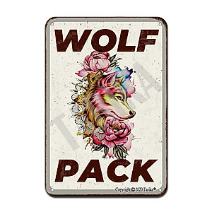 Wolf's Pack 8X12 Inch Retro Look Tin Decoration Art Sign for Home Kitchen Bathroom Farm Garden Garage Inspirational Quotes Wall Decor