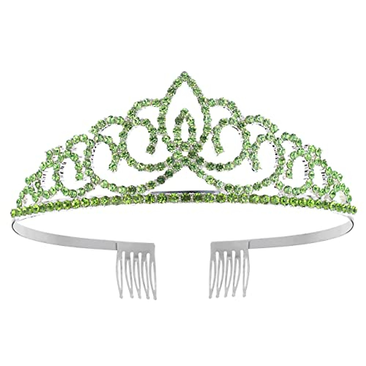 Crystal Tiara Crowns for Women Girls Princess Elegant Bridal Crown with Combs Women's Headbands Wedding Prom Birthday Pageant Party Gift (Green)