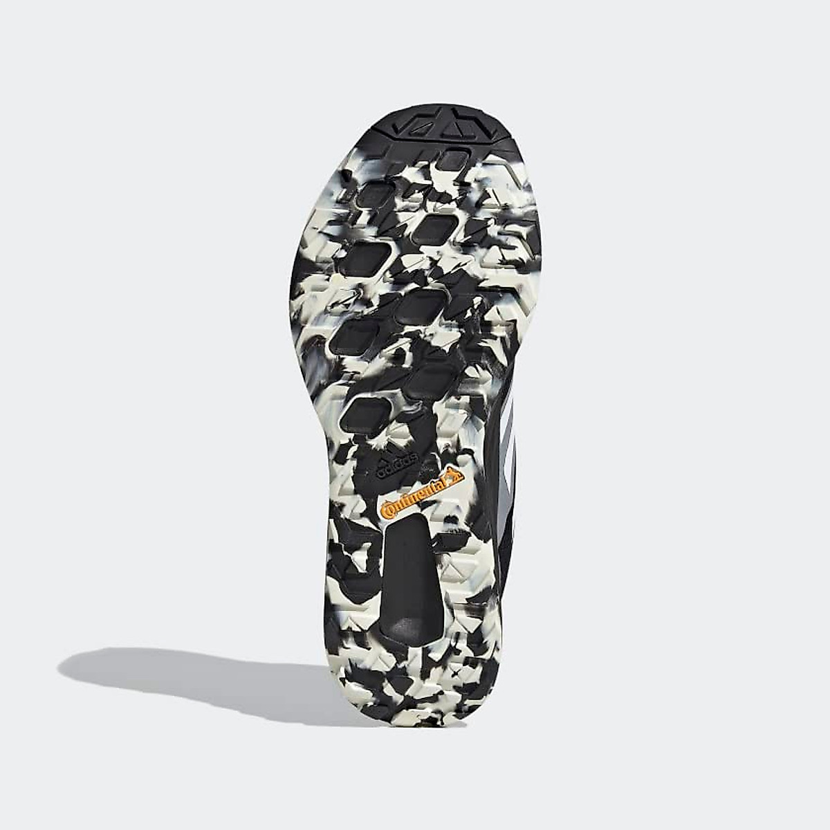 adidas Men's Terrex Two Flow Trail Running Shoe, Core Black/Crystal White/Solar Yellow, 8.5