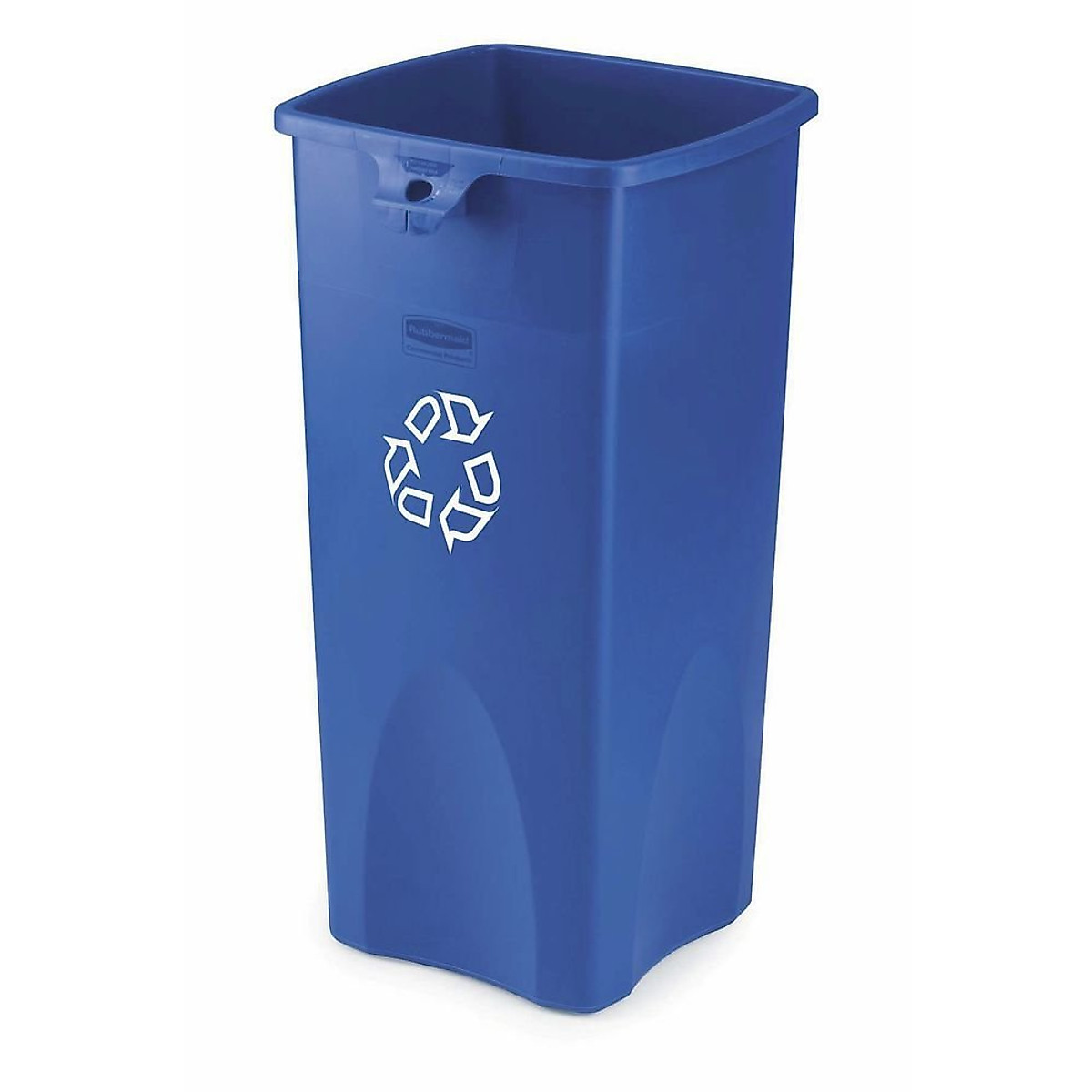 Rubbermaid 356973Be Untouchable Recycling Container, Square, Plastic, 23Gal, Blue