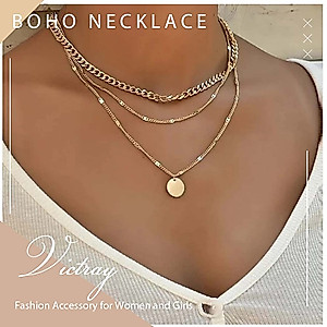 Victray Boho Star Necklace Coin Neck Chain Choker Pendant Necklaces Fashion Jewelry for Women (1)