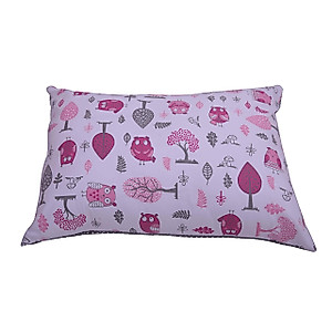 Bacati - Owls Pink/Grey Girls Cotton 3 Pc Full/Queen Comforter Set, Grey/Pink