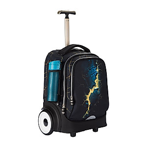 UNIKER Rolling Laptop Bag for 14 Inch Laptop,19 Inch Roller Bookbag for Teens,Roller Travel Bag,Suitcase on Wheels,Wheeled Bookbag,Trolley School Bag,Schoolbag with Wheels Black Cat Butterfly…