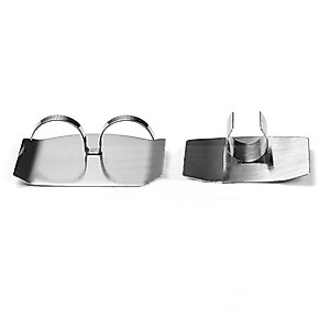 okdeals Finger Guards Household Fruit Vegetable Tool Kitchen Gadgets Chopping Stainless Steel Cutting Protection(Double Finger)