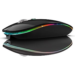 Attoe Wireless Gaming Mouse,Rechargeable Lightweight Honeycomb Gaming Mouse with RGB Backlit,USB Receiver,Ergonomic Grips,One-Click Desktop (White)… (4)