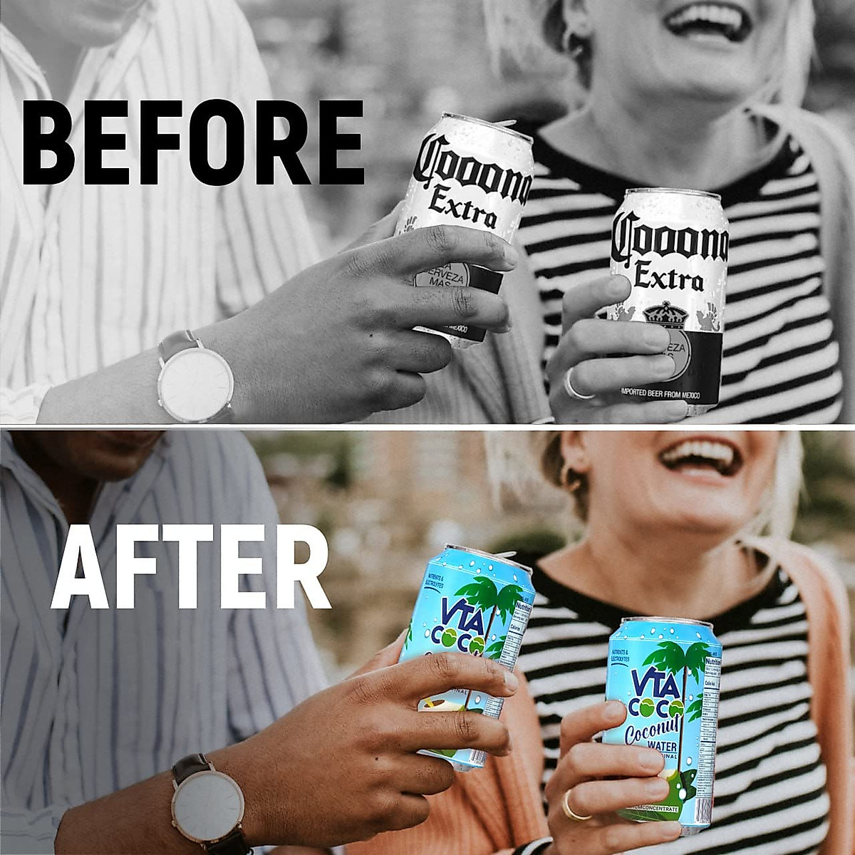 Skywin Silicone Can Sleeve (3 Pack) - Can Cover can Hides Can by Disguising it as a Can of Natural Coconut Water (Light Blue)