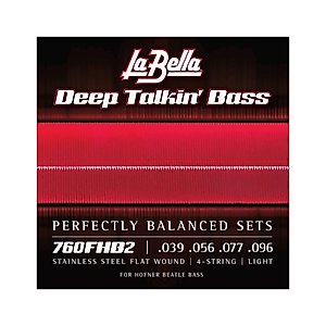 La Bella 760FHB2 "Beatle" Bass Stainless Steel Flat Wound Bass Guitar String
