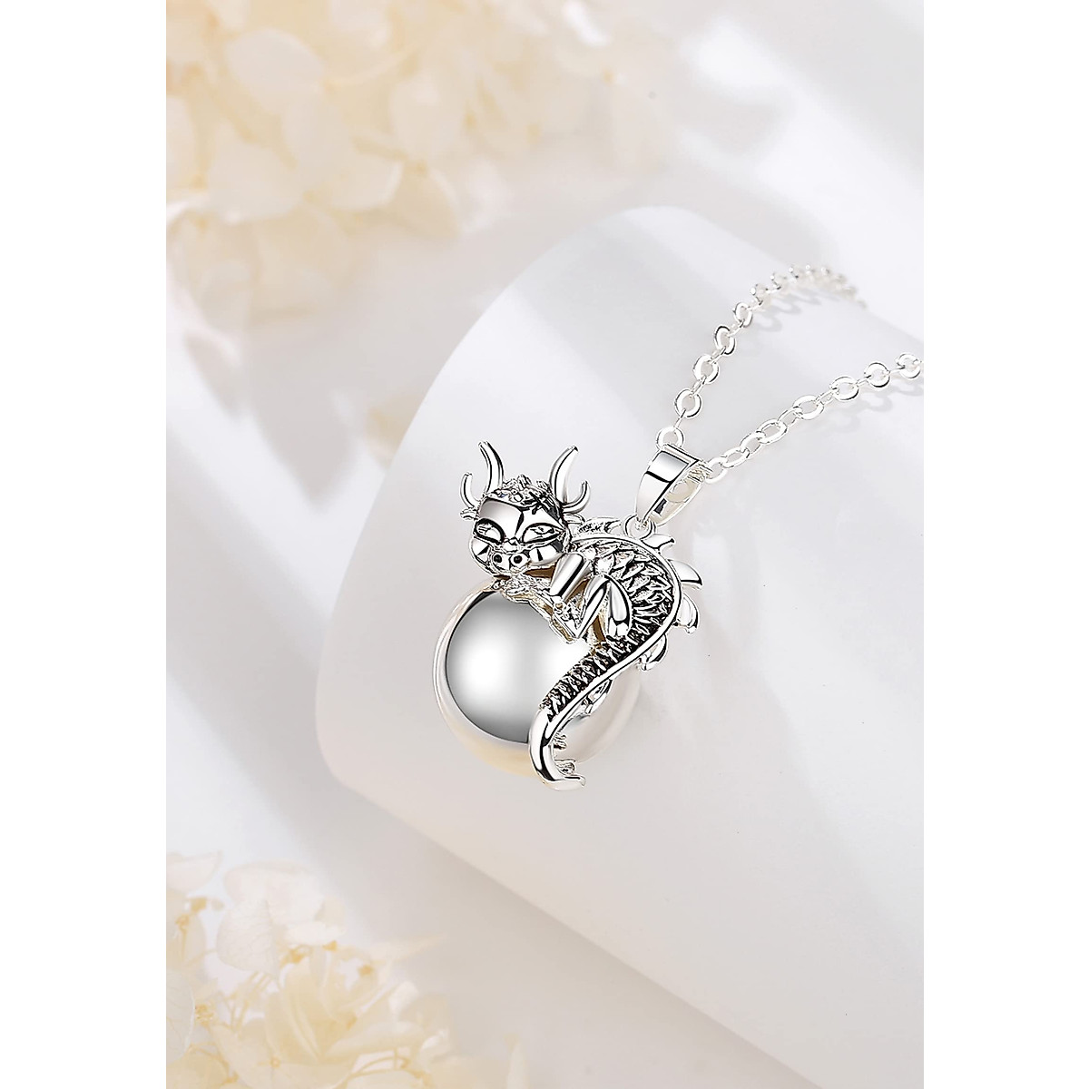 AEONSLOVE Harmony Ball Necklace Angel Chime Caller Necklace Balls Llamador De Angeles Chime Ball Necklace Bola Necklace Pregnancy Necklace Chime Ball Chime Necklace Dragon Baby - 30 & 45 Inch Chains