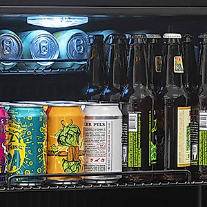 NewAir Beverage Refrigerator And Cooler, Free Standing Glass Door Refrigerator Holds Up To 160 Cans, Cools Down To 37 Degrees Perfect Beverage Mini Fridge Organizer For Beer, Wine, & Drinks
