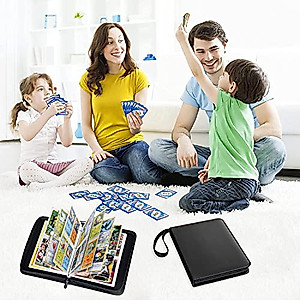 LIUDU Card Binder 4-Pocket,400 Pockets Game Cards with 50 Sleeves,Trading Card Collection Zipper Binder Holder for Kids Gifts (Black 400Pockets)