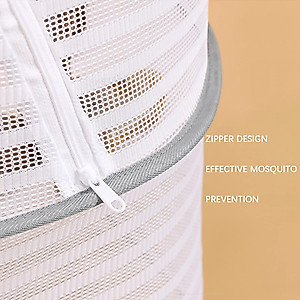 Knchy Hanging Mesh Drying Rack, 4 Layer Collapsible Drying Net Rack Large Clothes Dry Basket with U Shape Zipper, Indoor and Outdoor Plants Dryer for Shrimp, Fish, Fruit, Vegetable, Herb Dehydrating