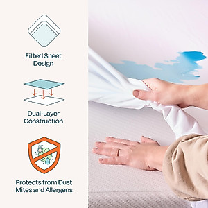 Linenspa Waterproof Smooth Top Premium Twin Mattress Protector, Breathable & Hypoallergenic Twin Mattress Covers - Packaging may vary