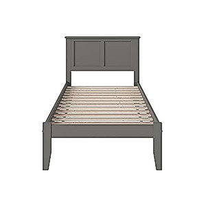 Atlantic Furniture AR8611009 Madison Platform Bed with Open Foot Board, Twin XL, Grey