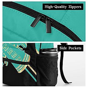 BigBigift Custom Cheer Blue Black Cheerleaders Waterproof Backpack Bookbag with Name for Birthday Holiday Gift, 12.2(L)x5.9(W)x16.5(H)inch