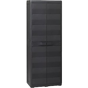 MUWIZ Outdoor Storage Shed, Storage Shed and Tool Shed Lockable Storage Cabinet Outdoor Board Cabinet Organizer Adjustable Shelf 2 Door Side Cabinet Storage Garden Shed 25.6"x 15" X 67.3“