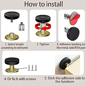 Armiika 4 PCS Headboard Stoppers, Adjustable Bed Frame Anti-Shake Tool, Bedside Antishake Telescopic Support Stabilizer for Room Wall, Beds, Cabinets, Sofas