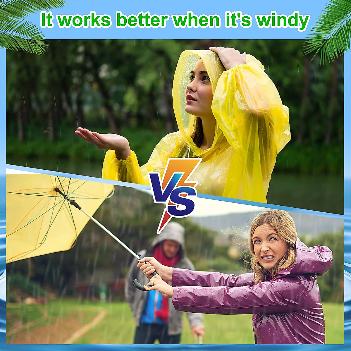 200 Pieces Adults Rain Ponchos Bulk 5 Colors Disposable Rain Ponchos with Hoods Emergency Disposable Raincoat Individually Wrapped Waterproof Plastic Ponchos for Man Women Traveling Camping Hiking